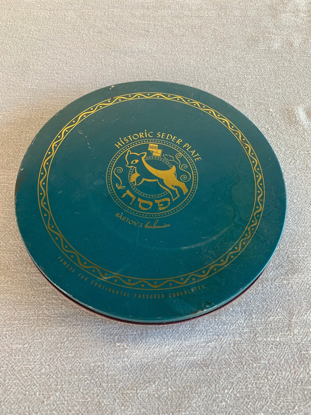 Bartons Bonbonniere Historic Seder Plate / Metal Tin / 50's & 60's ...