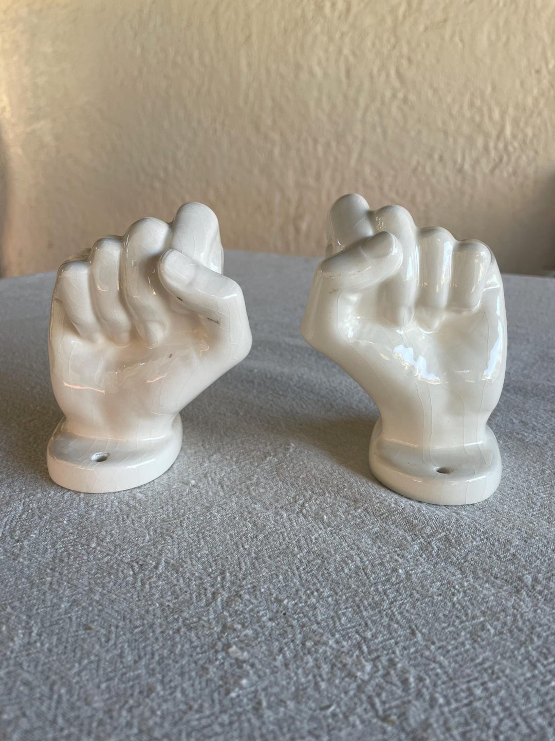 Ceramic Hand Shape / Nancy Funk / Towel Bar Holders / 70's Fashion ...