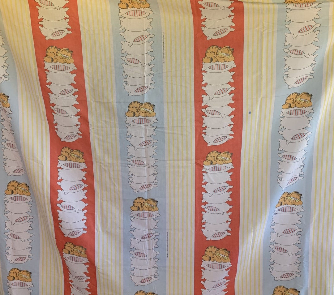 Garfield Twin Sheet Set / 2 Pieces / Fitted and Bottom / 80's & 90's ...