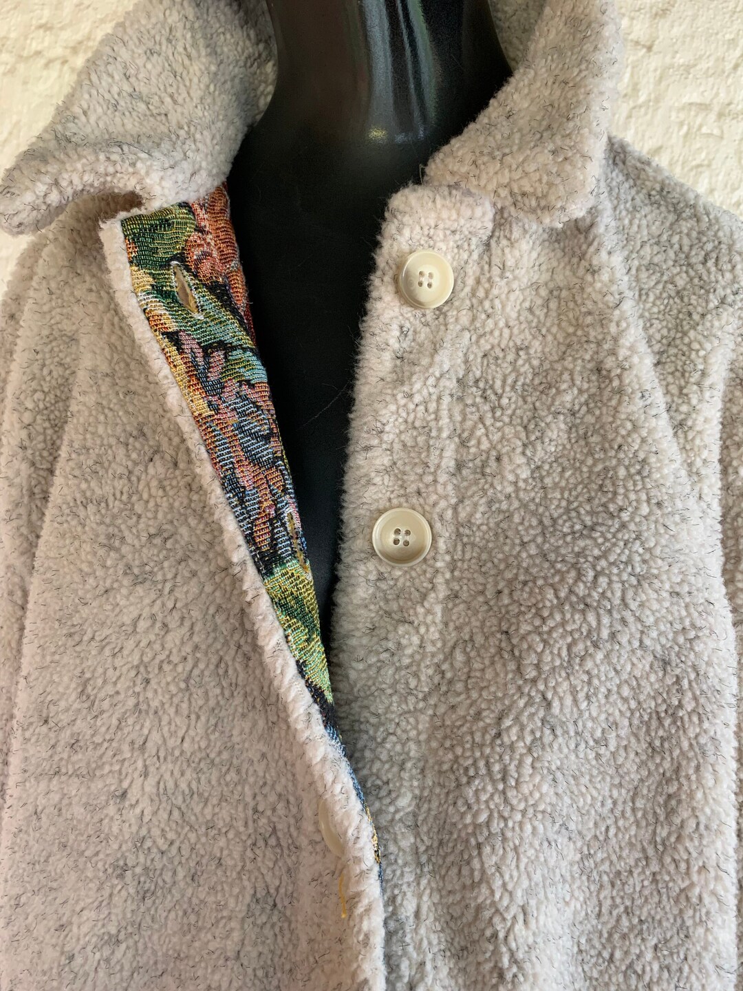 Speckled Sand Colored Button Down Jacket / Large / 90's Fashion ...