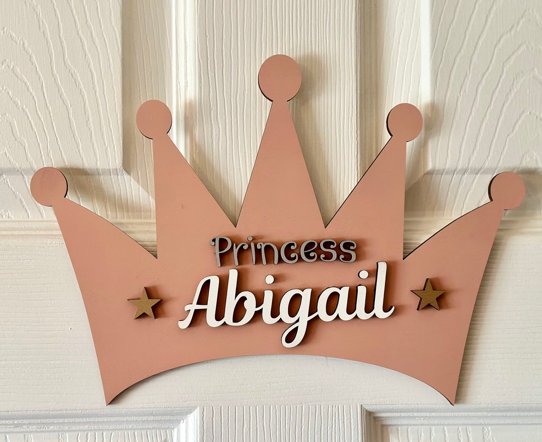 Princess Crown Door Sign, Princess Crown Room Sign, Princess Nursery ...