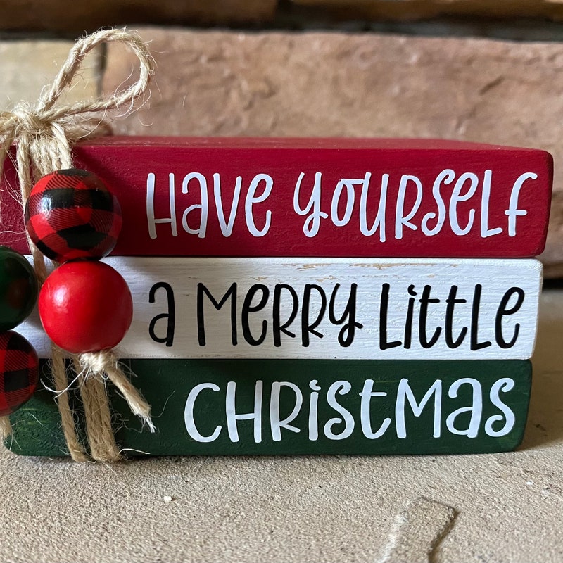 Christmas Book Stack - Etsy