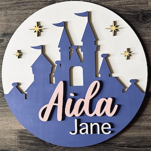 Custom Princess Castle Name Sign: Laser Cut Wood Nursery Decor - Etsy