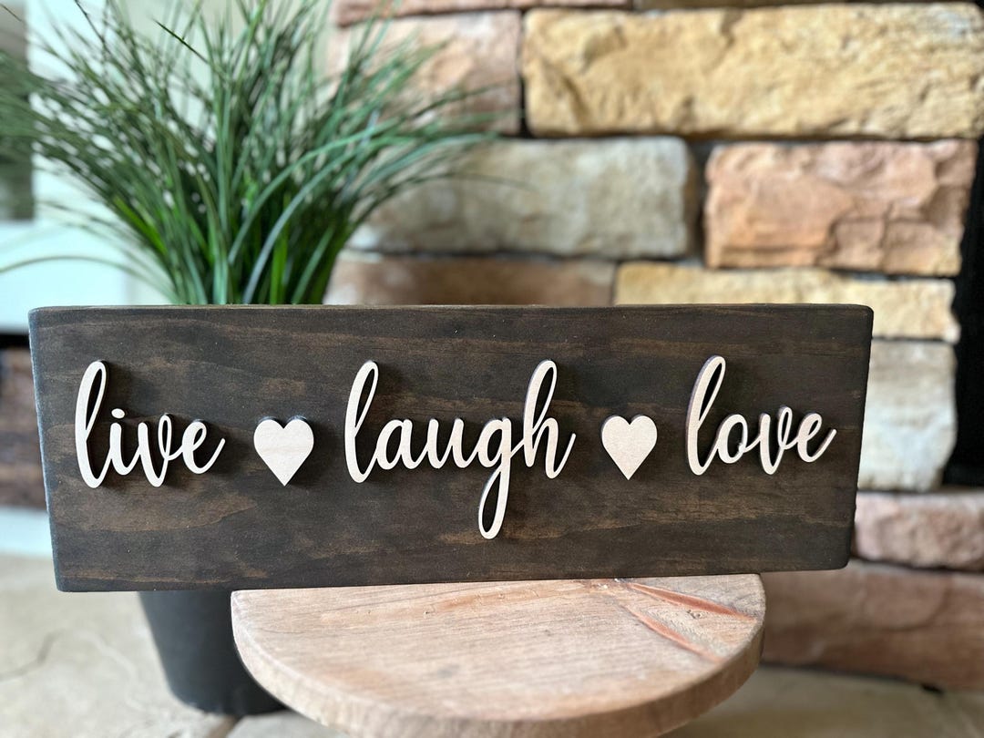 3D Laser Cut "live Laugh Love" Wood Sign - Farmhouse Decor - Etsy