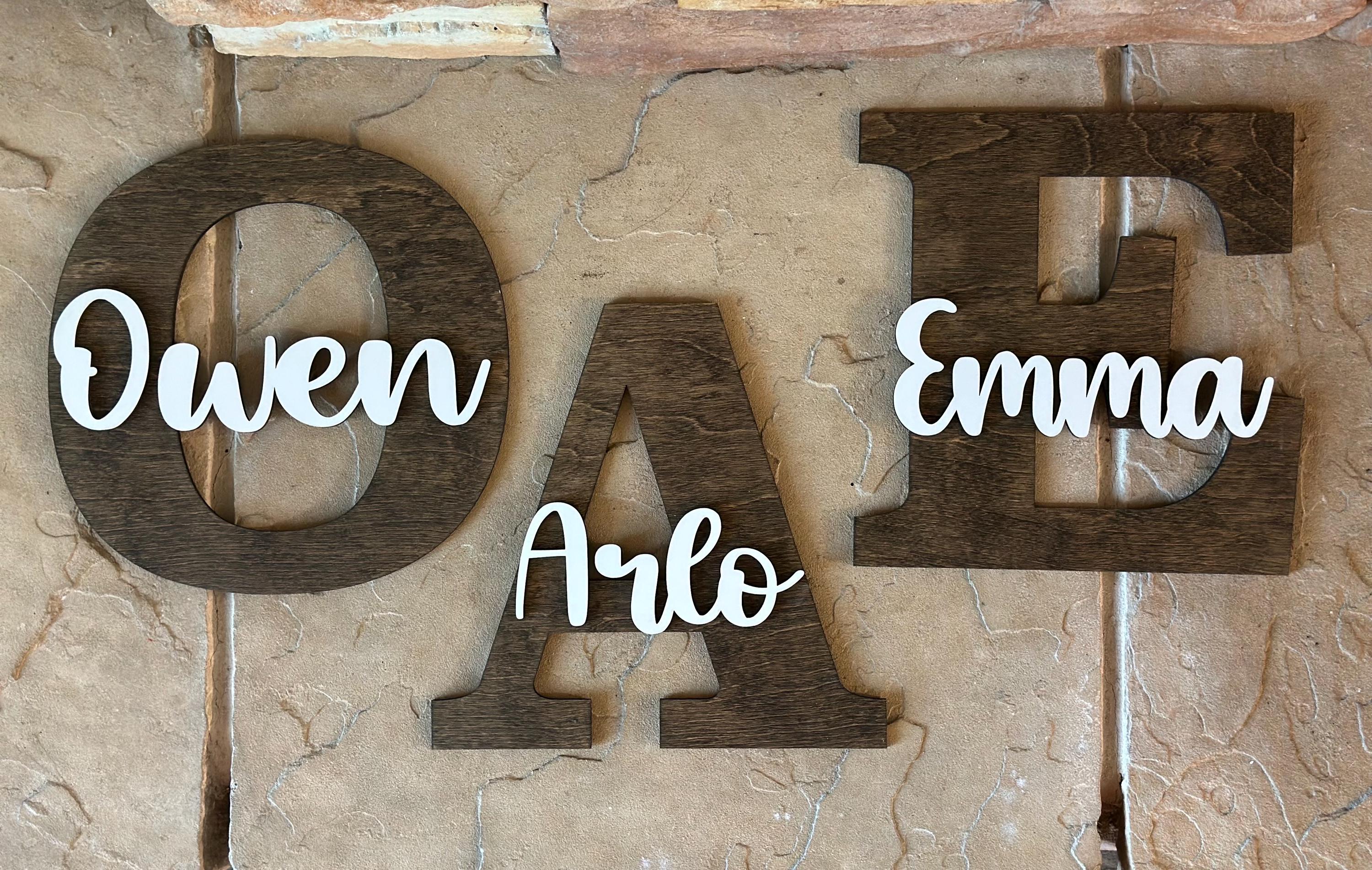 Custom Wooden Initial Sign: Kids Room Name Sign - Etsy