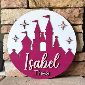 Custom Princess Castle Name Sign: Laser Cut Wood Nursery Decor - Etsy