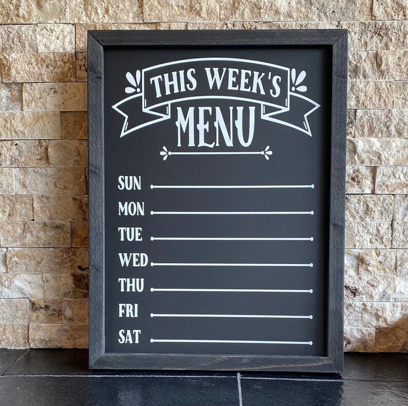Weekly Menu Plannerfarmhouse Decor Chalkboard Menu Board - Etsy