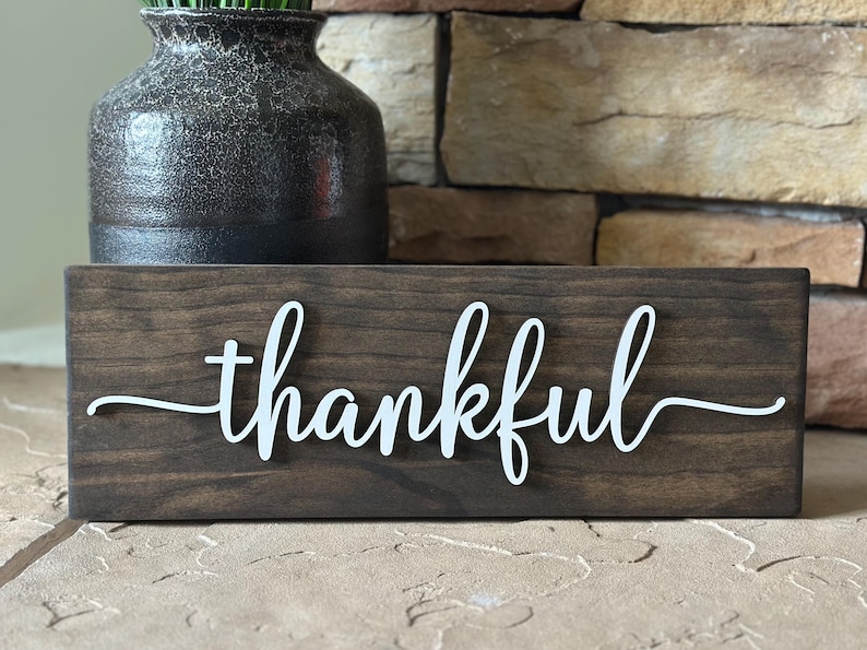 Thankful Wood Sign| Thanksgiving Fall Decor| Dining Room Decor - Etsy