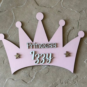 Princess Crown Door Sign, Princess Crown Room Sign, Princess Nursery ...