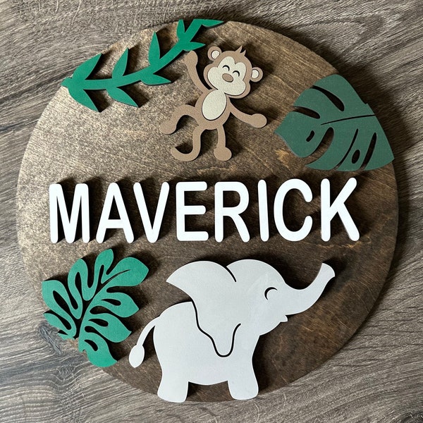 Safari Name Sign - Etsy