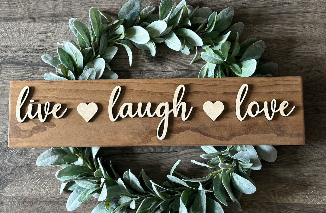Live Laugh Love Sign, Wooden Sign, Home Decor, Farmhouse Sign, Rustic ...