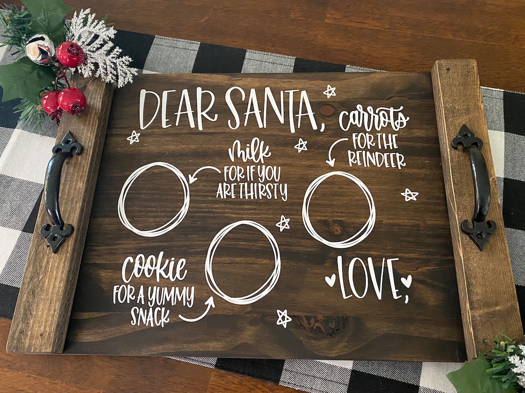 Santa Tray, Dear Santa Tray, Santa Cookies and Milk Tray, Christmas Eve ...