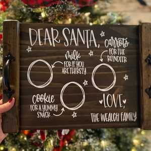 Santa Tray, Dear Santa Tray, Santa Cookies and Milk Tray, Christmas Eve ...