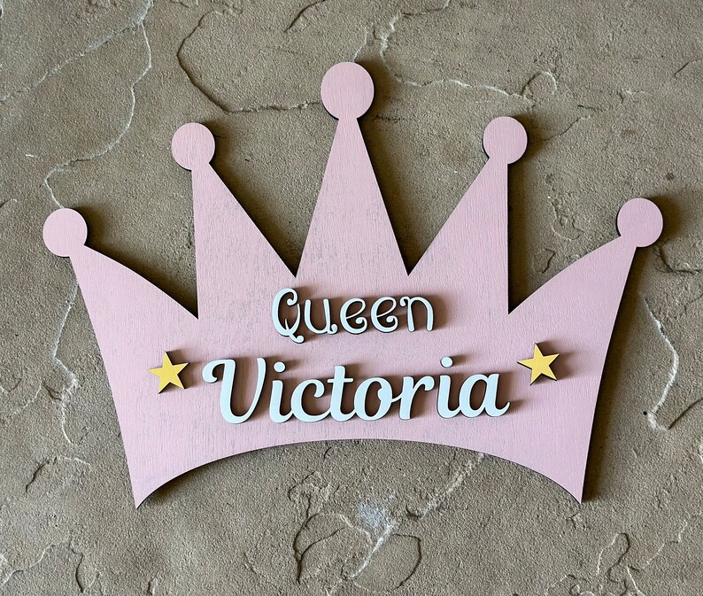 Personalized Princess Crown Room Sign: Laser Cut Wood Decor - Etsy