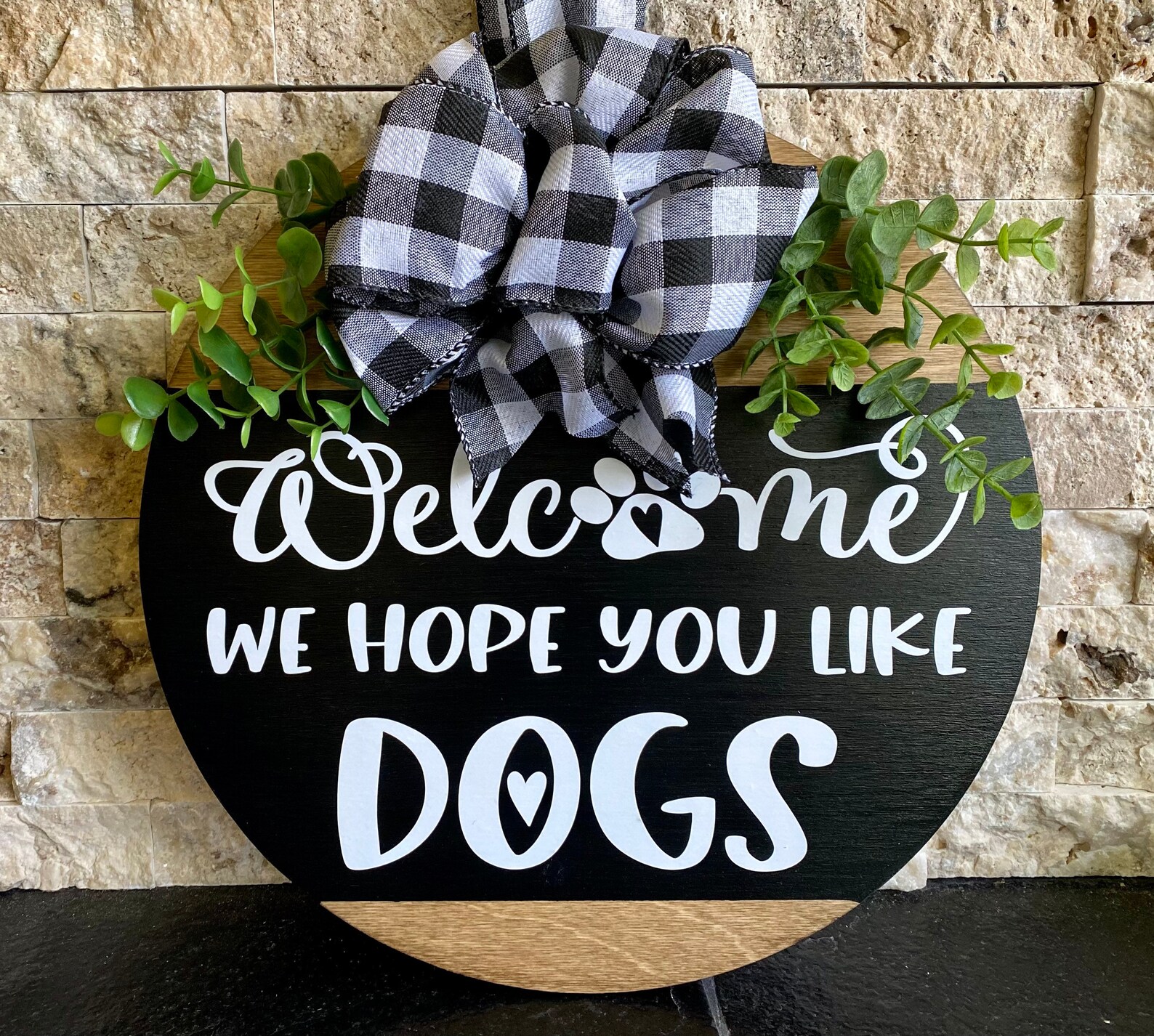 Welcome Welcome We Hope You Like Dogs Door Sign Front Door - Etsy