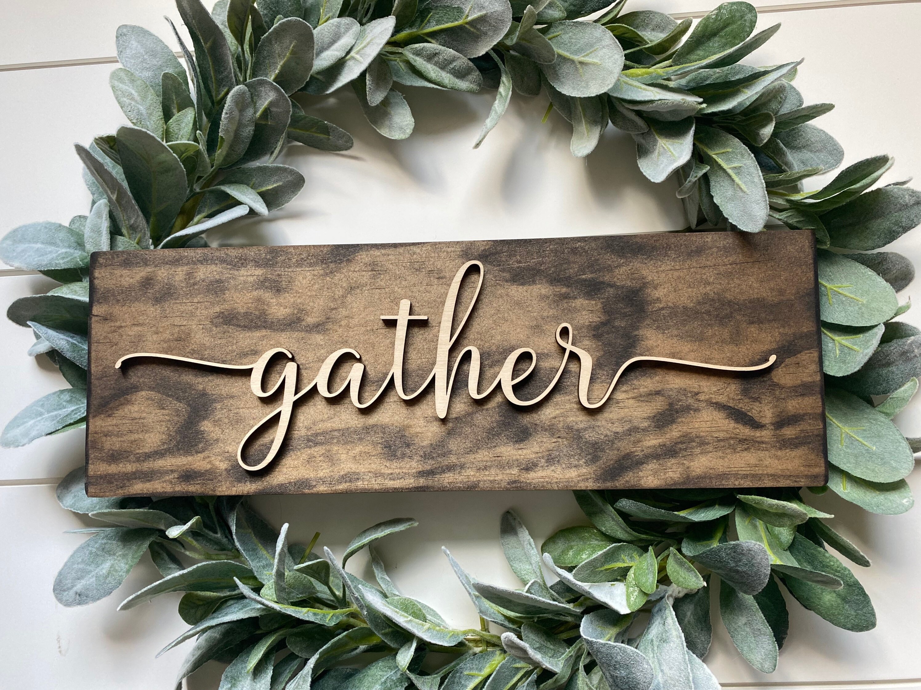 Gather Sign Gather Wood Sign Gather Sign Decor Livingroom - Etsy