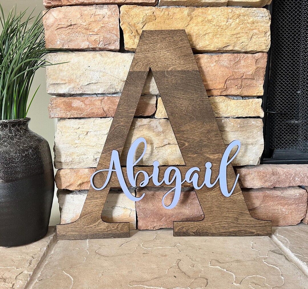 Custom Wooden Initial Sign: Kids Room Name Sign - Etsy