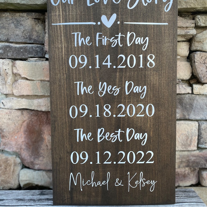 Wooden Wedding Story Sign - Etsy