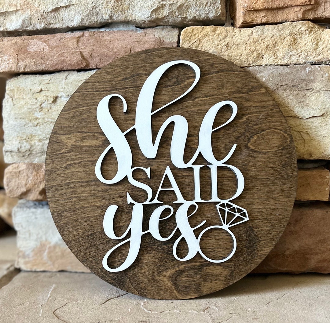 She Said Yes Sign, Proposal Sign, Wedding Photo Prop, Backdrop Sign ...