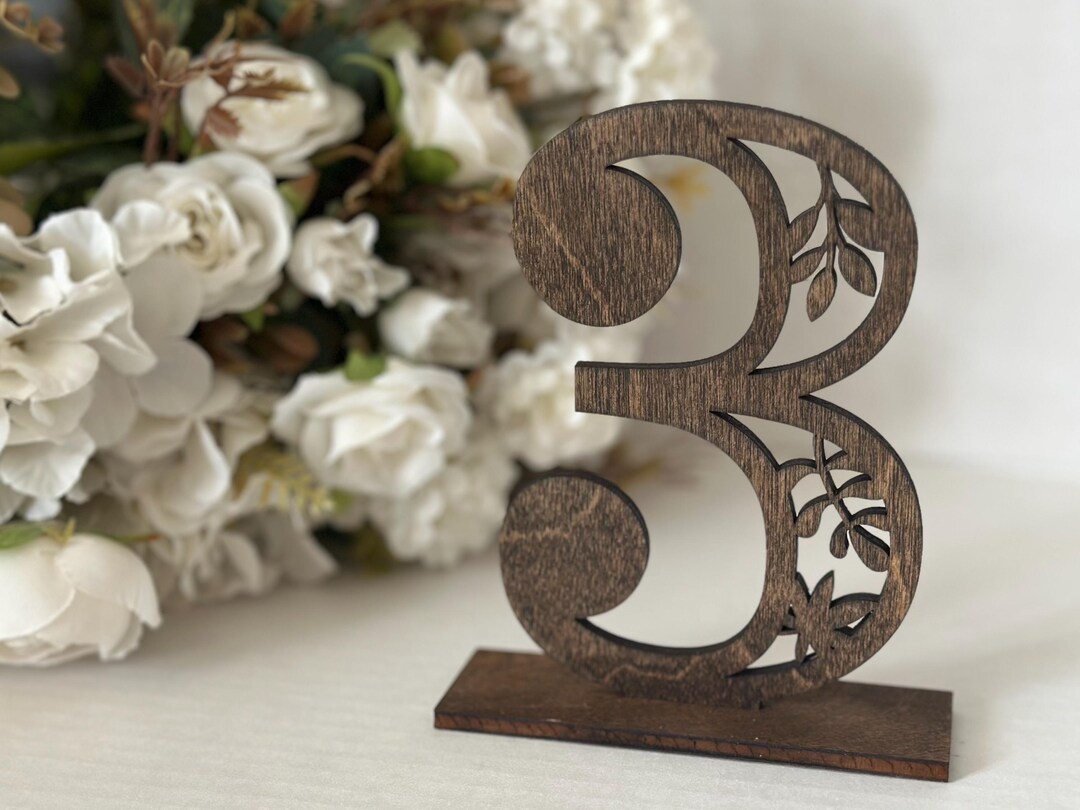 Wooden Table Numbers| Free-standing Wedding Table Decor| Wood Reception ...