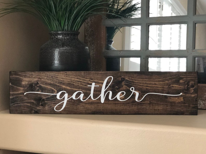 Gather Sign Gather Wood Sign Gather Sign Decor Livingroom - Etsy