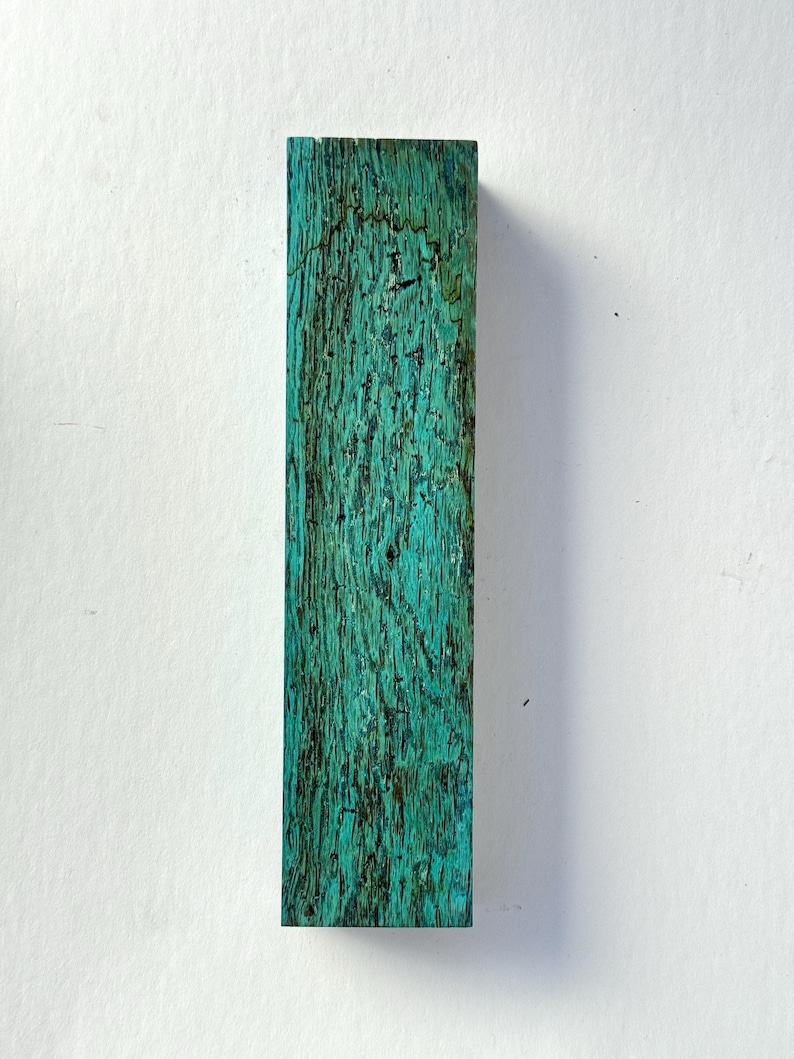 Stabilized Sycamore Wood | Knife Handle Material | Rare | Teal Green ...