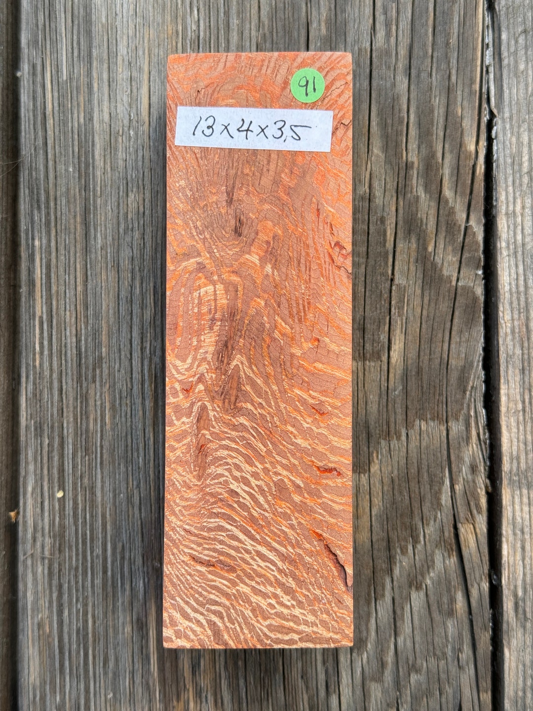 Stabilized Juniper | Orange | Knife Handle Material | Rare | No. 91 - Etsy