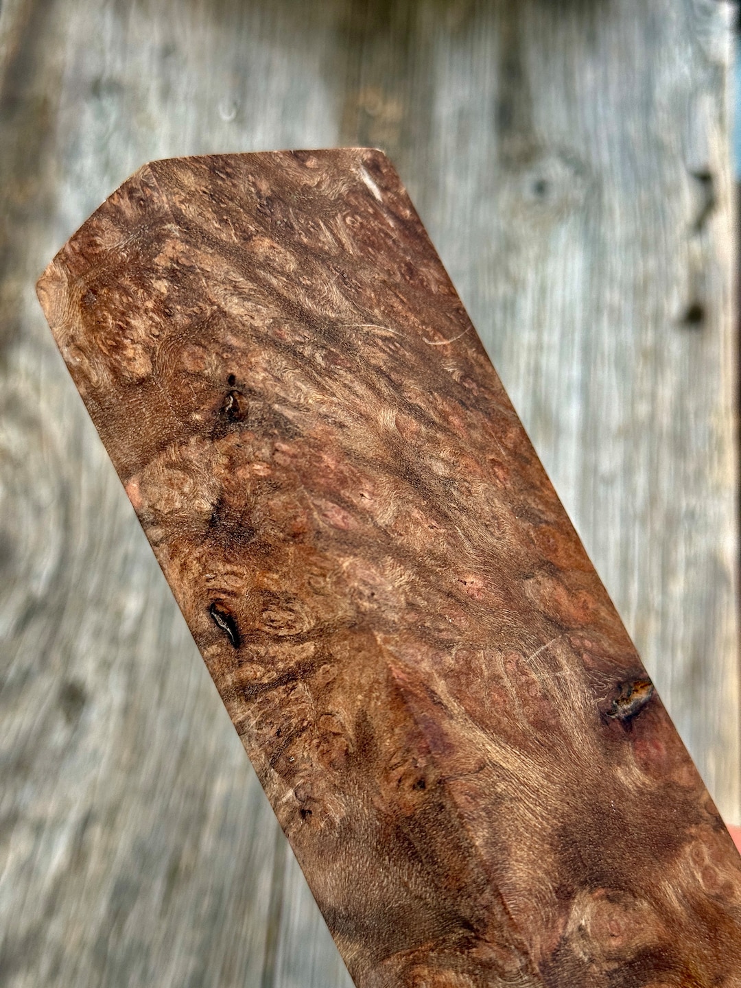 Stabilized Maple Burl Wood Knife Handle Block Brown 26B - Etsy