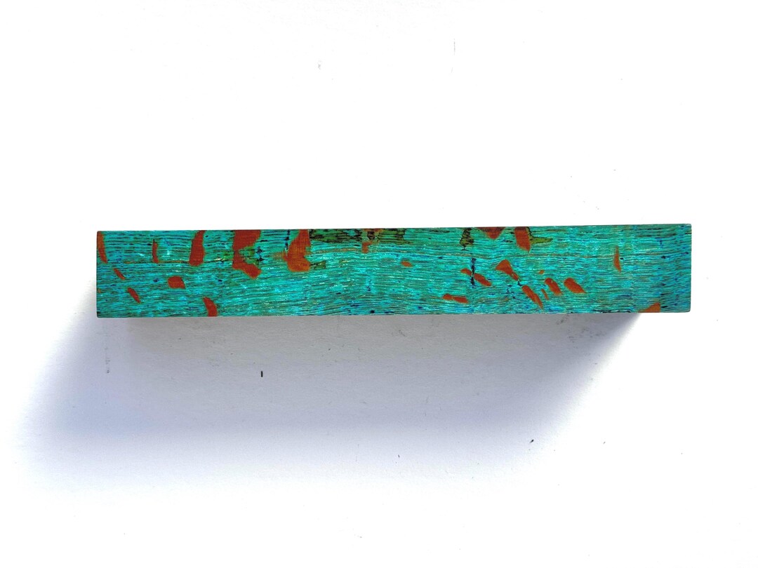 Stabilized Sycamore Wood | Knife Handle Material | Rare | Teal Green ...