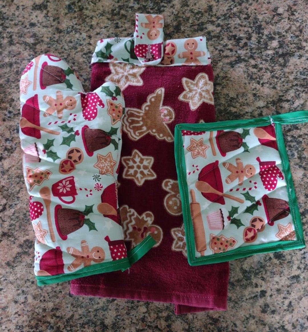 Gingerbread Cookie Christmas Kitchen Gift Set - Etsy