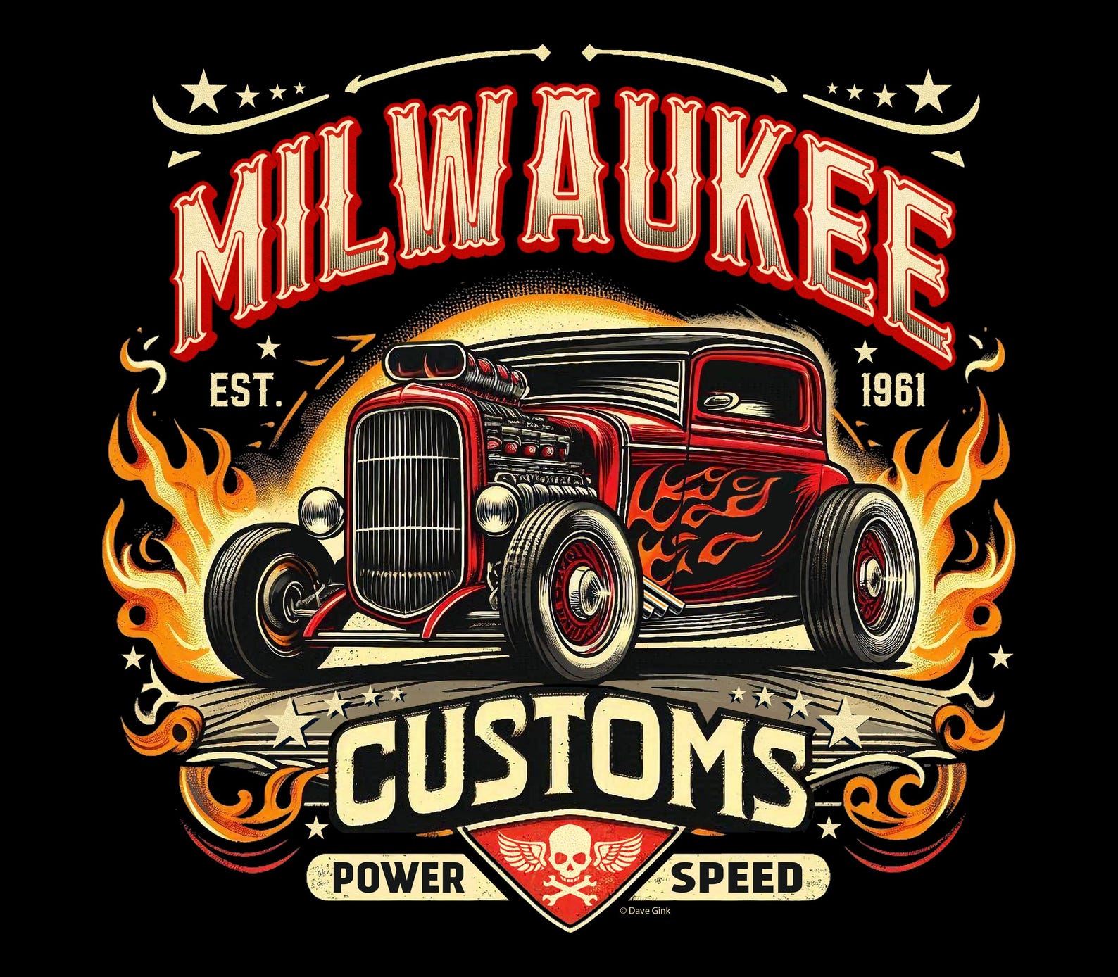 T-shirt: ‘milwaukee Customs’ - Hot Rod Culture Tee - Multiple Sizes and ...