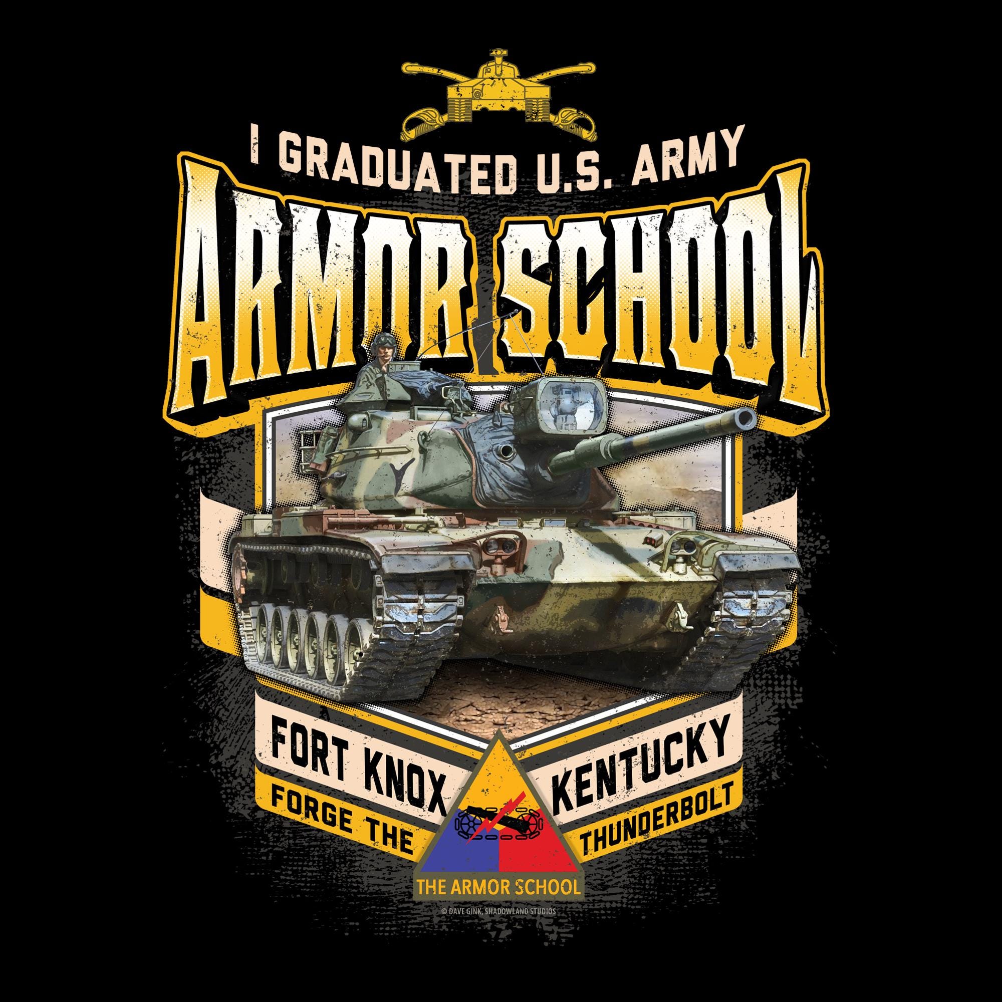 T-shirt - I Graduated U.S. Army Armor School - Fort Knox - M60A1 ...