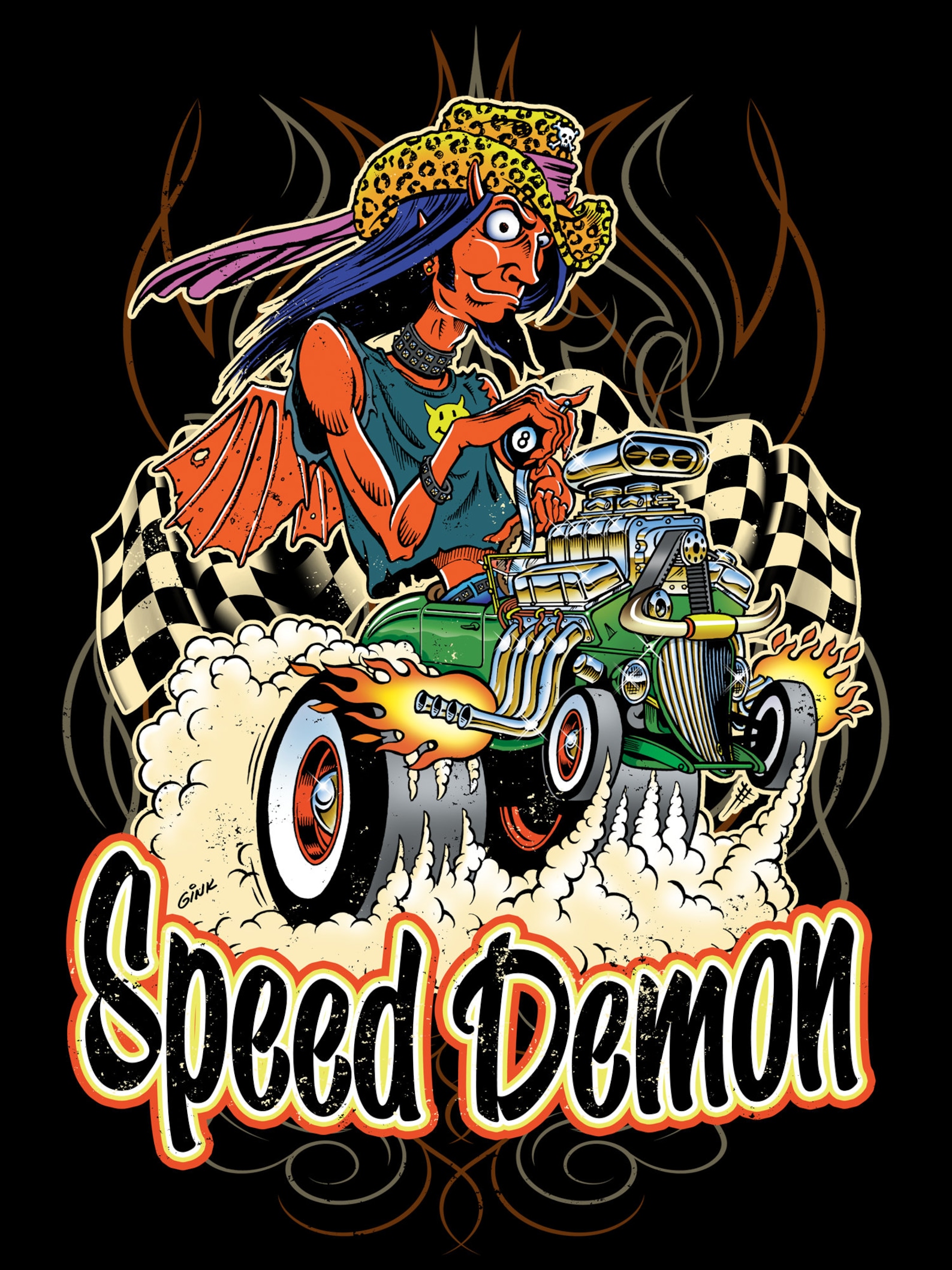 Speed Demon' Hot Rod Culture Black T-shirt - Multiple Sizes - Dave Gink ...