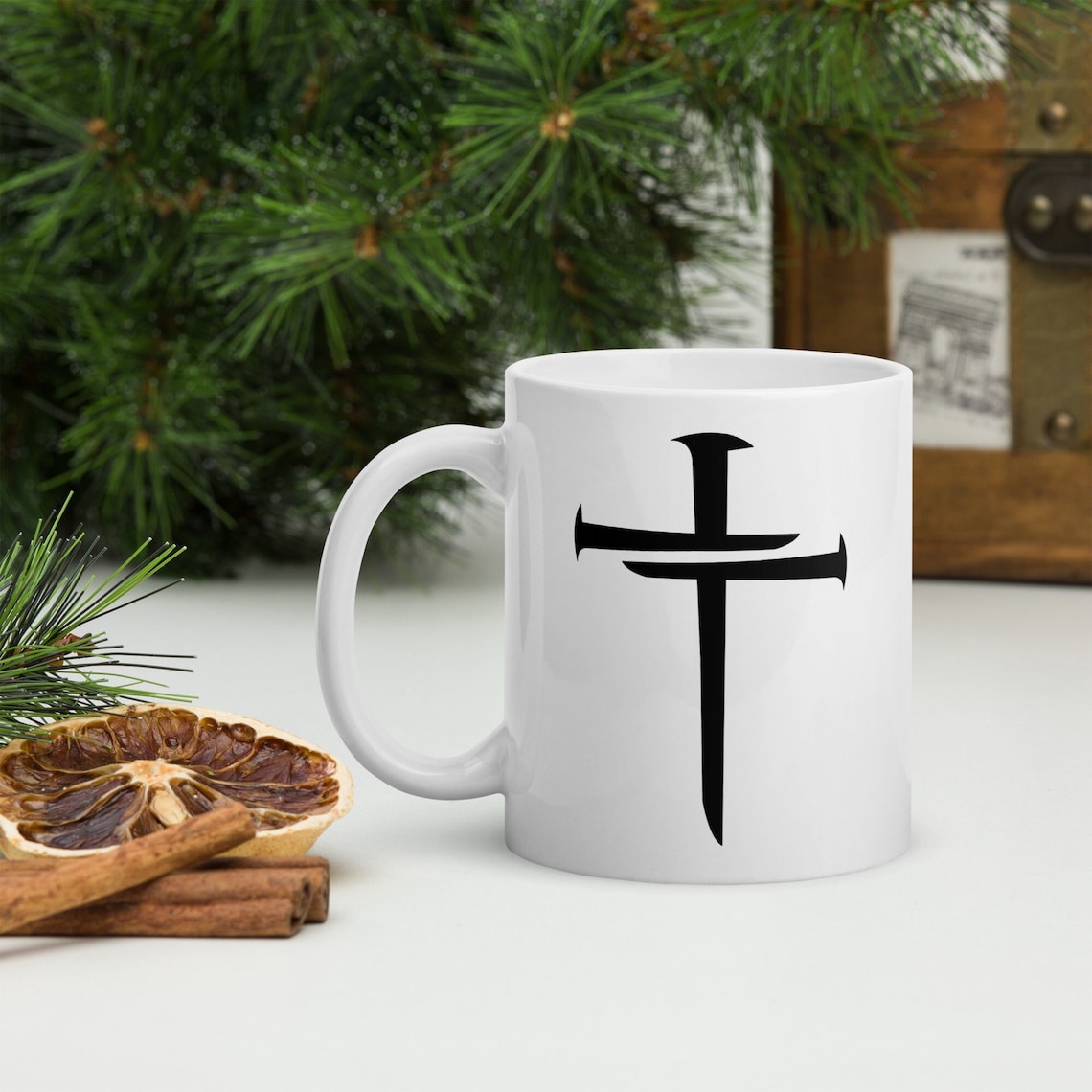 3 - Nail Cross, White Glossy Mug/coffee Cup - Christian Crucifixion - Etsy