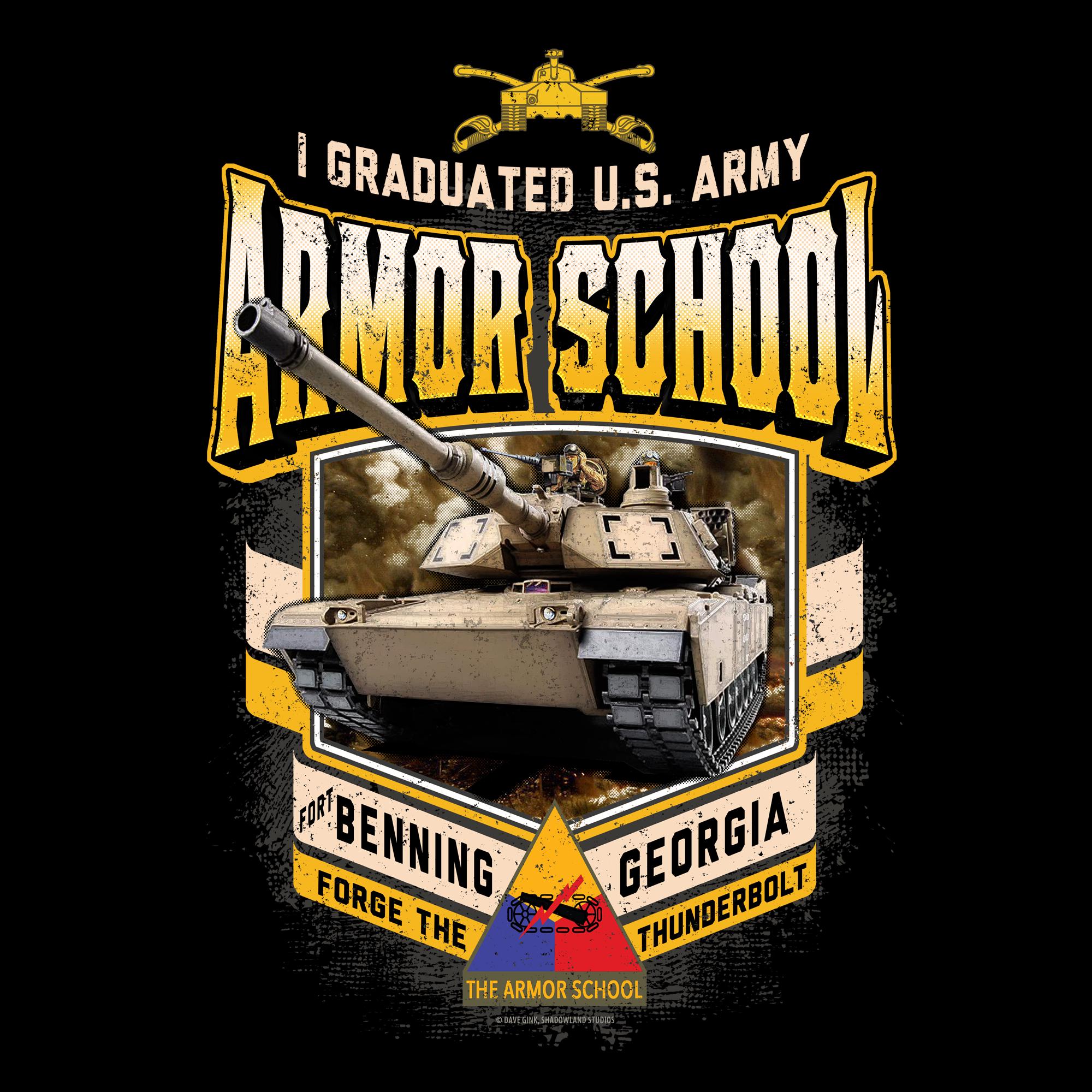 T-shirt - I Graduated U.S. Army Armor School - Fort Benning - M1 Abrams ...