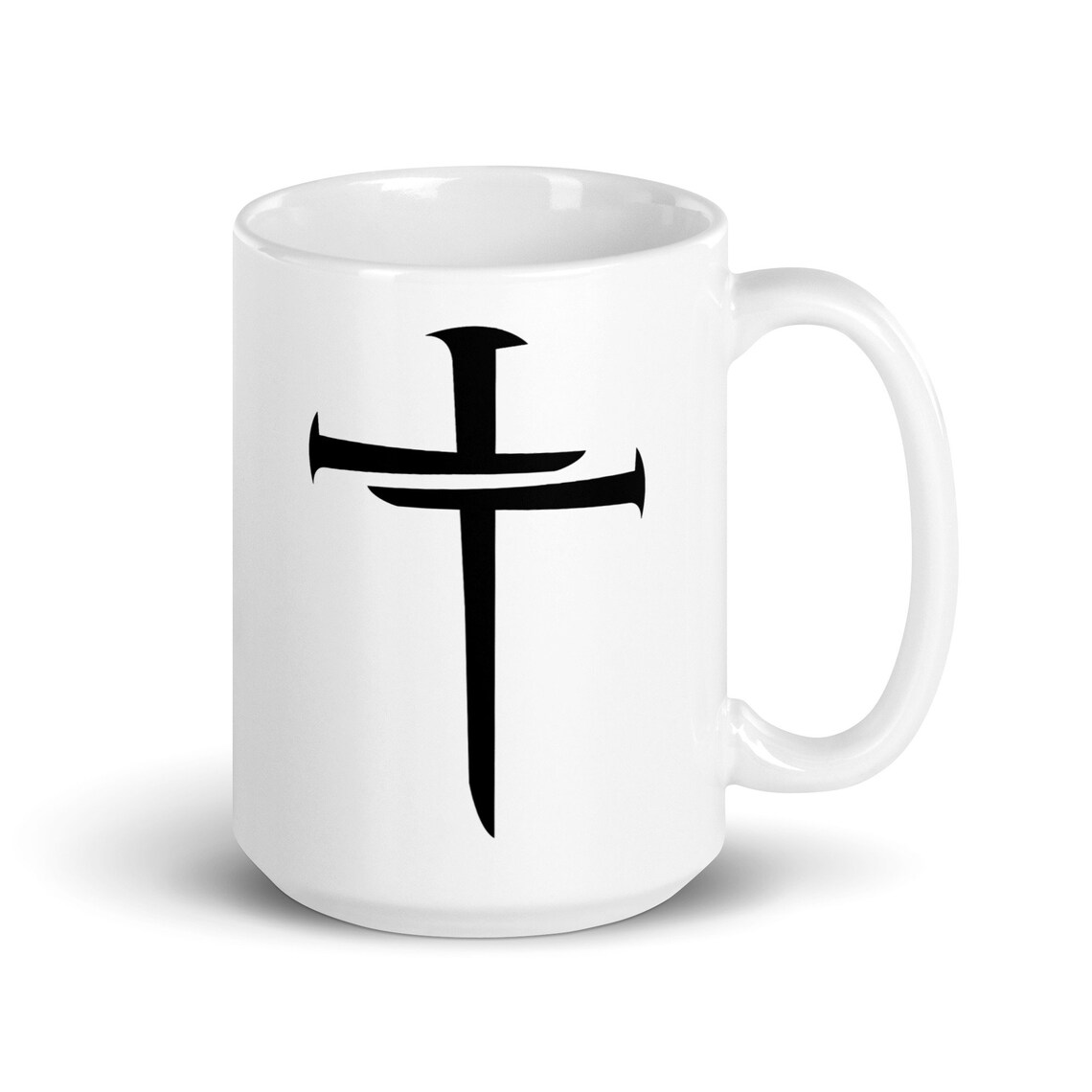 3 - Nail Cross, White Glossy Mug/coffee Cup - Christian Crucifixion - Etsy