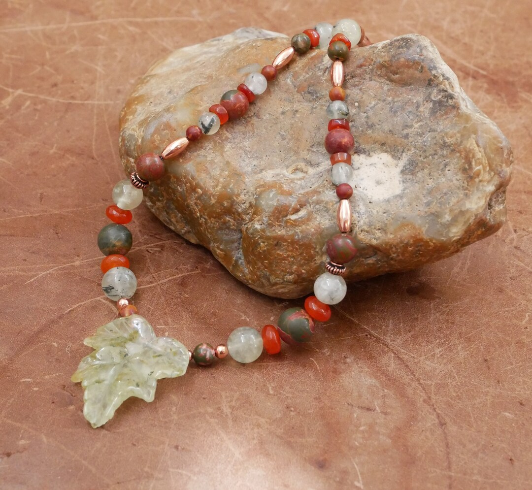 Prehnite, Red Creek Jasper et Carnelian - Etsy France