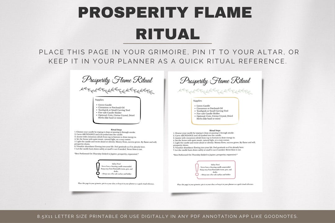 Printable Prosperity Flame Ritual | Abundance Spell | Money ...