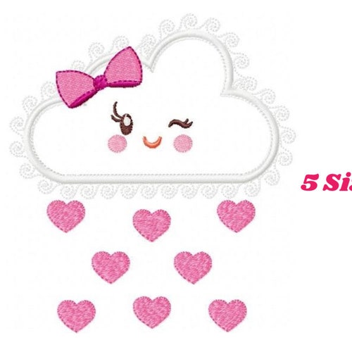 Storm Cloud and Rain Machine Embroidery Design - Etsy