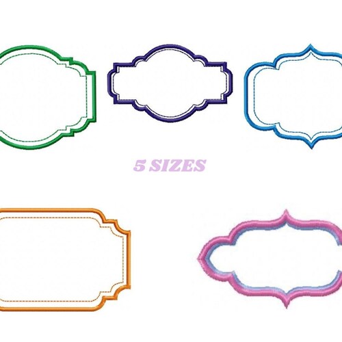 Elegant Monogram Frame Applique Design Embroidery Machine - Etsy