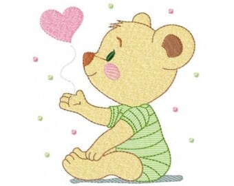 Cute BEAR Embroidery Design Baby Boy Bear Machine Embroidery - Etsy