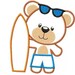 Surfer Bear at the Beach Embroidery Designs Teddy Embroidery Design ...