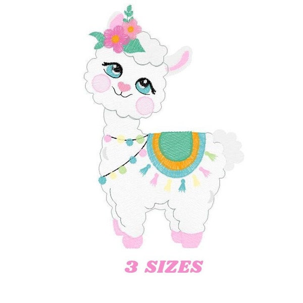 Llama Embroidery Design - Etsy