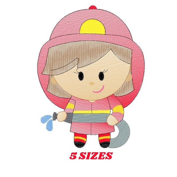 Firefighter Embroidery File - Etsy