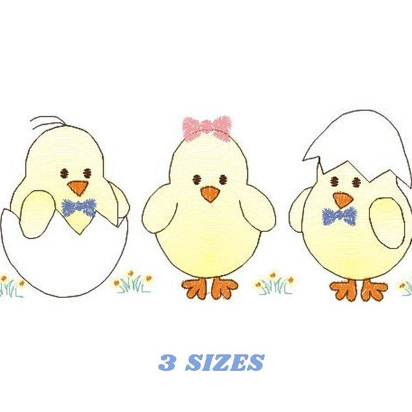 Chick Embroidery - Etsy