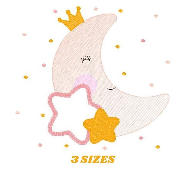 Moon Embroidery - Etsy