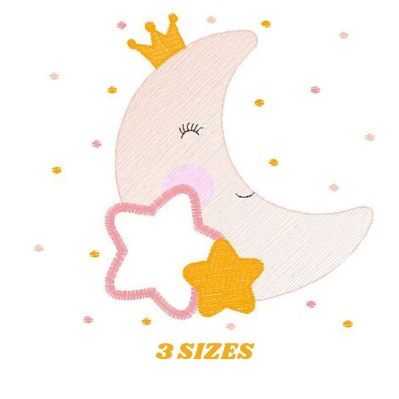 Moon Embroidery - Etsy