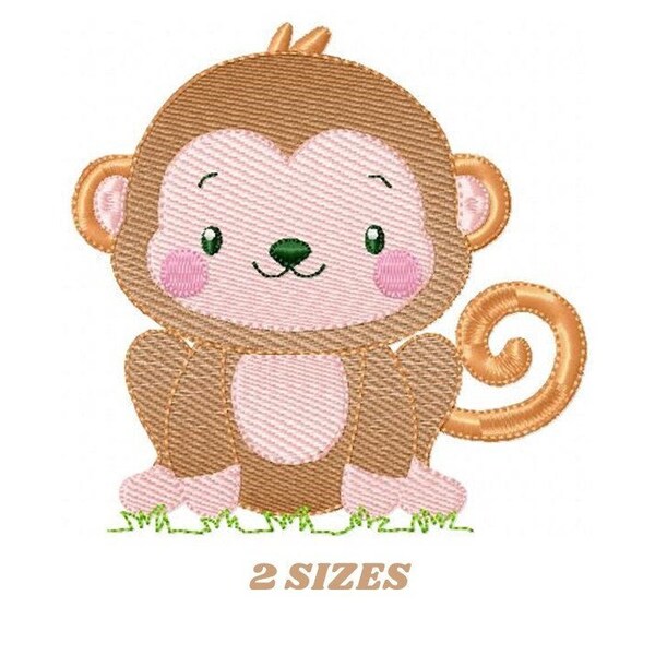 Monkey Embroidery - Etsy