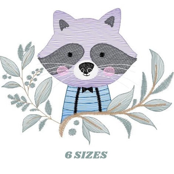 Raccoon Embroidery Design - Etsy