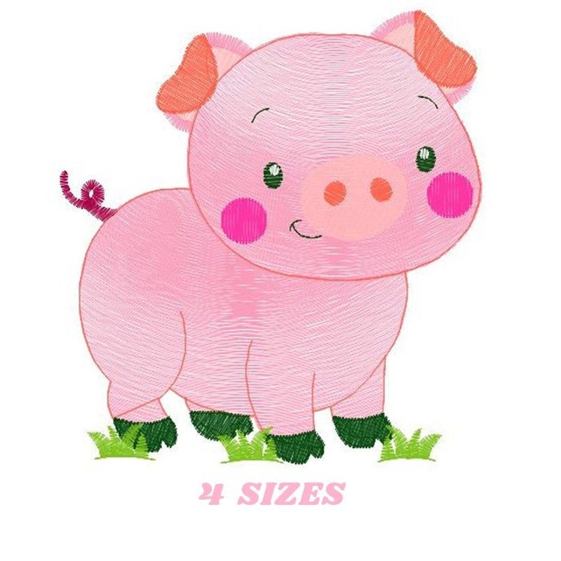 Pig Embroidery - Etsy